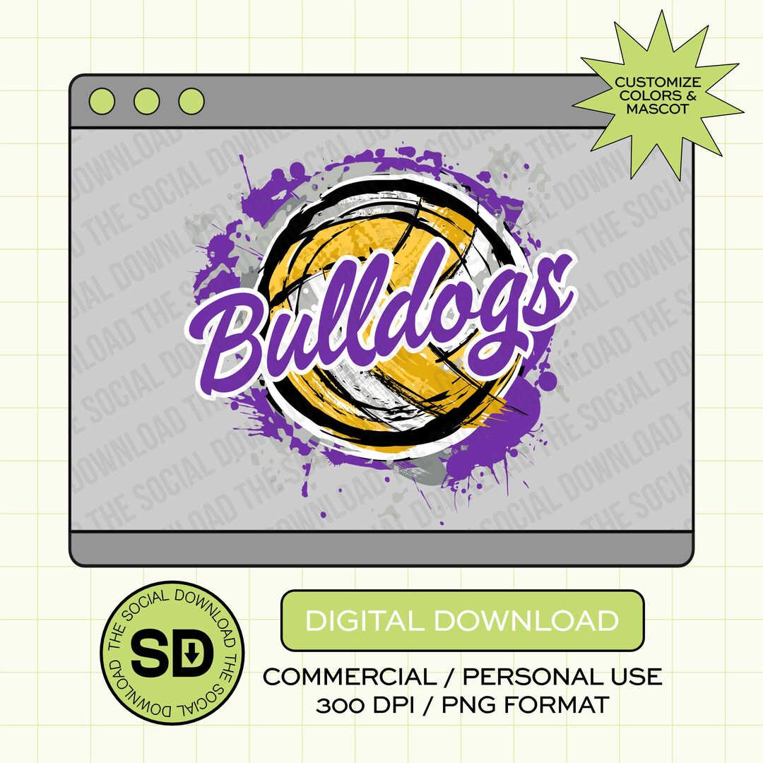Splatter Volleyball Custom School Spirit PNG Download File, Custom ...