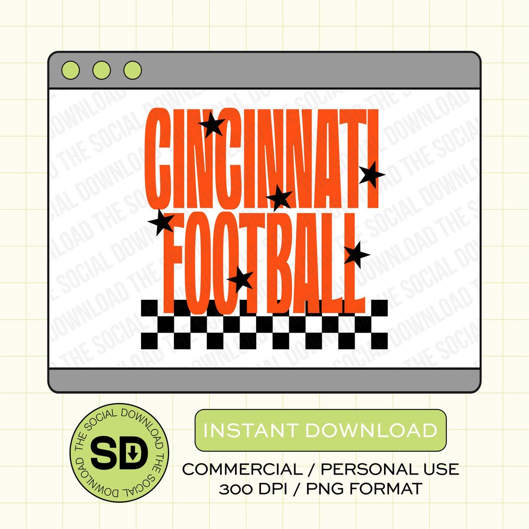 Checkered Stars Cincinnati Football Png, Football PNG, Sports PNG ...