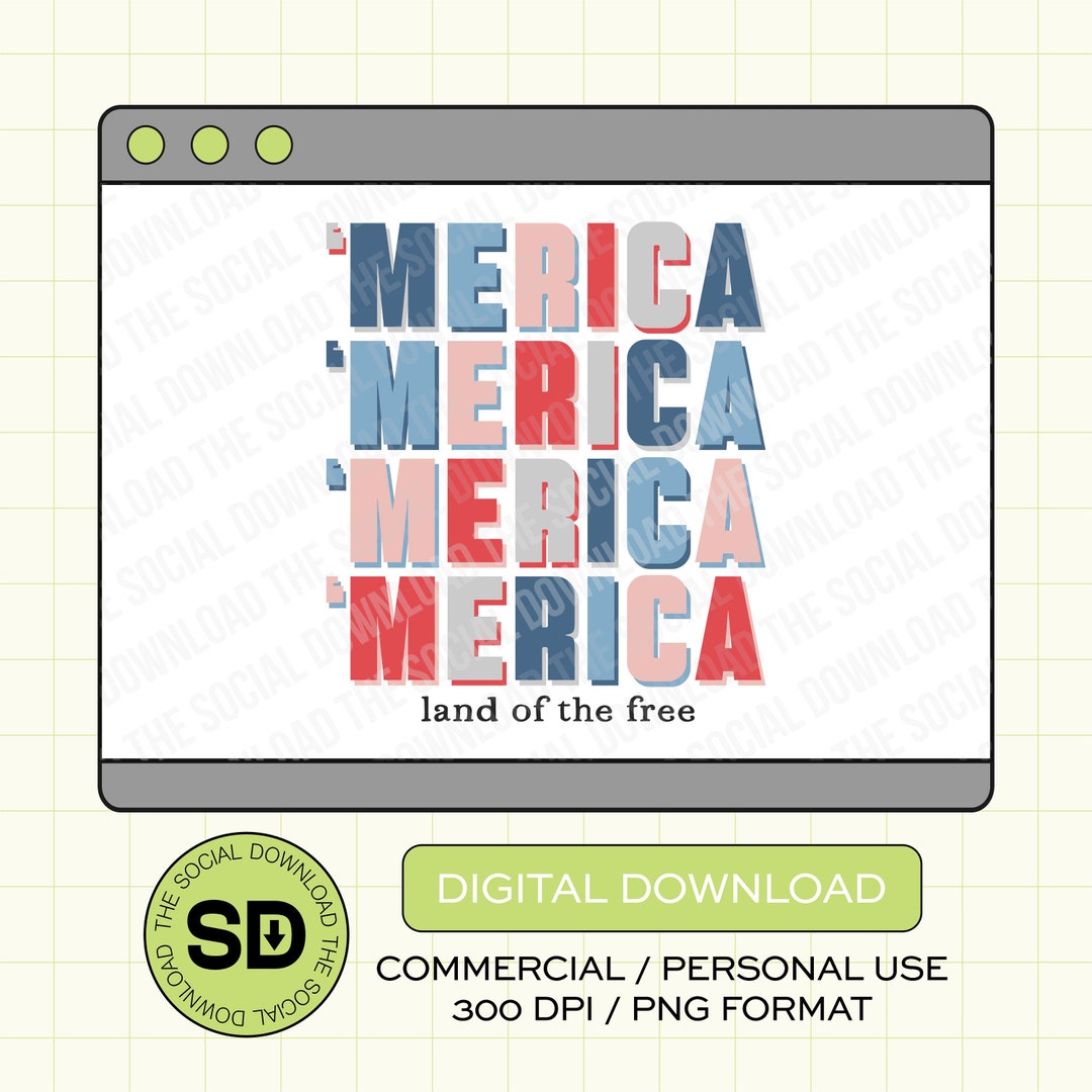 Merica Color Block Png, Patriotic Digital Download, 4th of July Png ...
