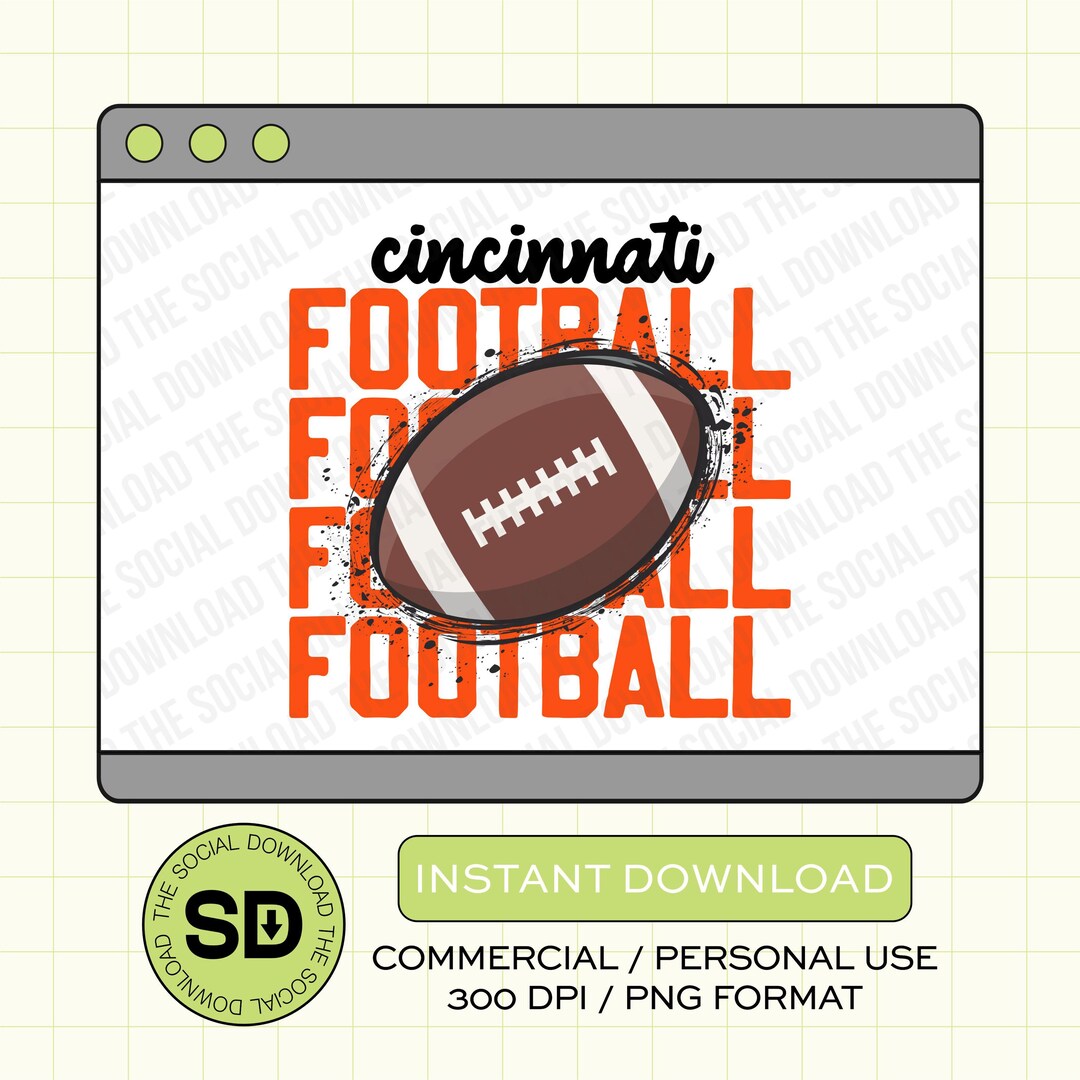 Font Duo Cincinnati Football, Cincinnati Tee Design, Football PNG ...