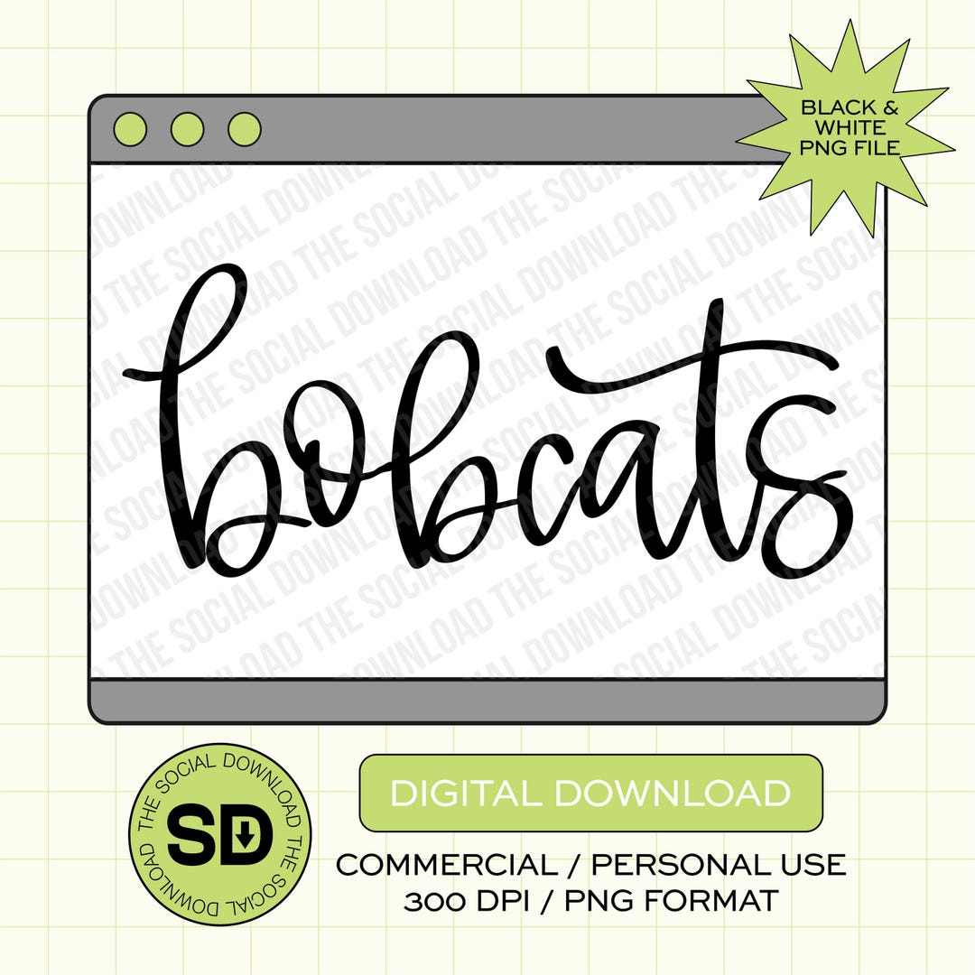 Bobcats Hand Lettered School Mascot Png, School Spirit Png, Custom ...
