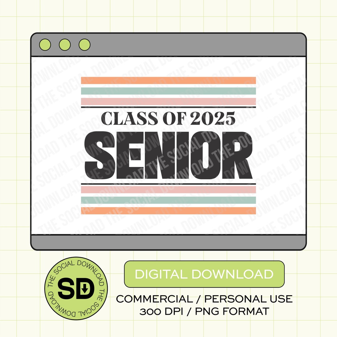 Retro Stripes Senior PNG Download, Cute Senior PNG, School Png Download ...