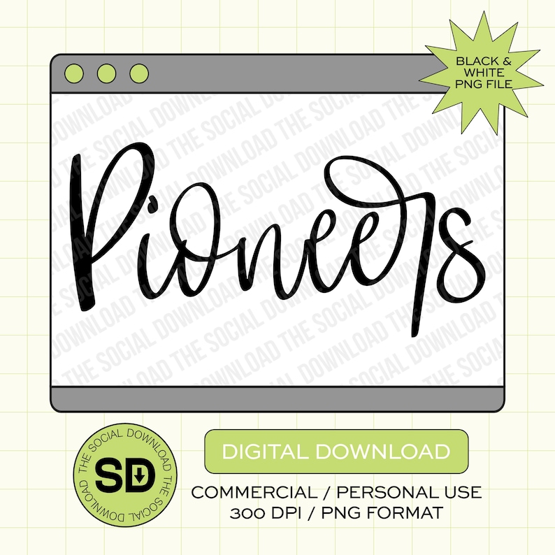 Pioneers Hand Lettered School Mascot Png, School Spirit Png, Custom ...