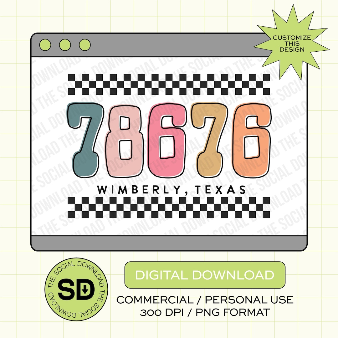 Western Checkered Custom Zip Code PNG Download File, Custom State Png ...