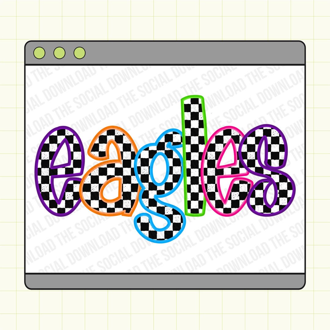 Checkered Neon Mascot Custom School Spirit PNG Download File, Custom ...