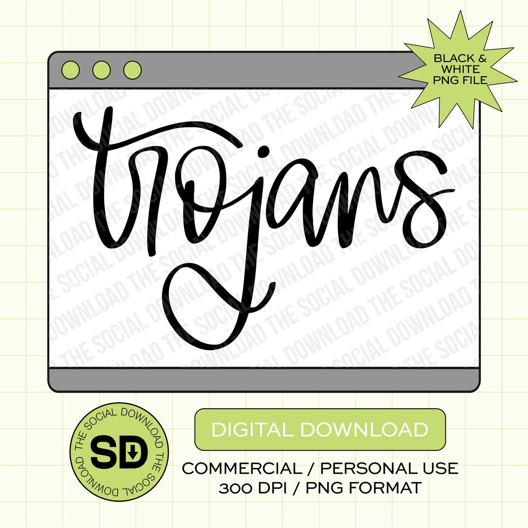 Trojans Hand Lettered School Mascot Png, School Spirit Png, Custom ...