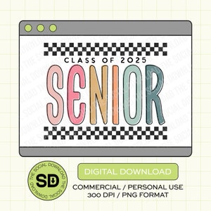 Checkered Senior PNG , Cute Senior PNG, School Png Download, Class of ...