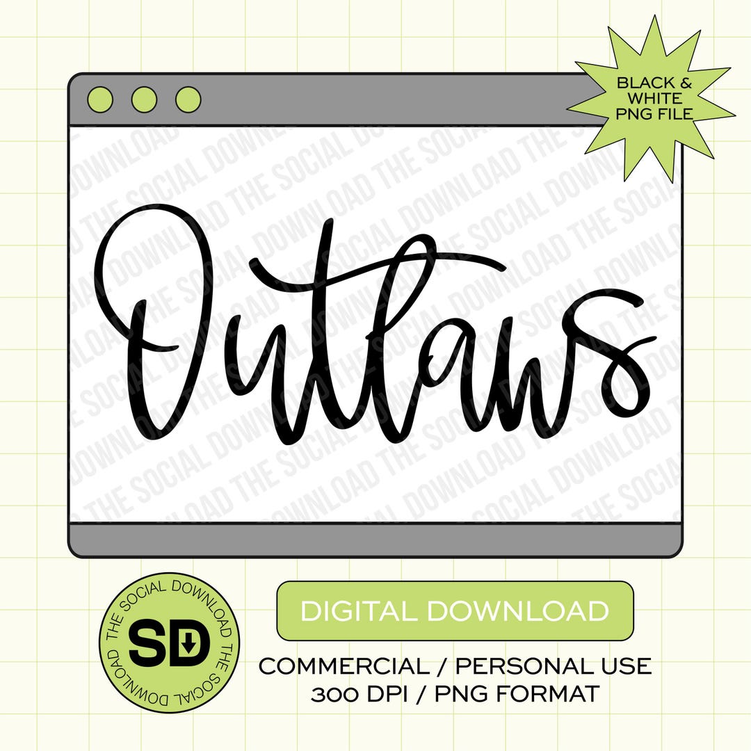 Outlaws Hand Lettered School Mascot Png, School Spirit Png, Custom ...