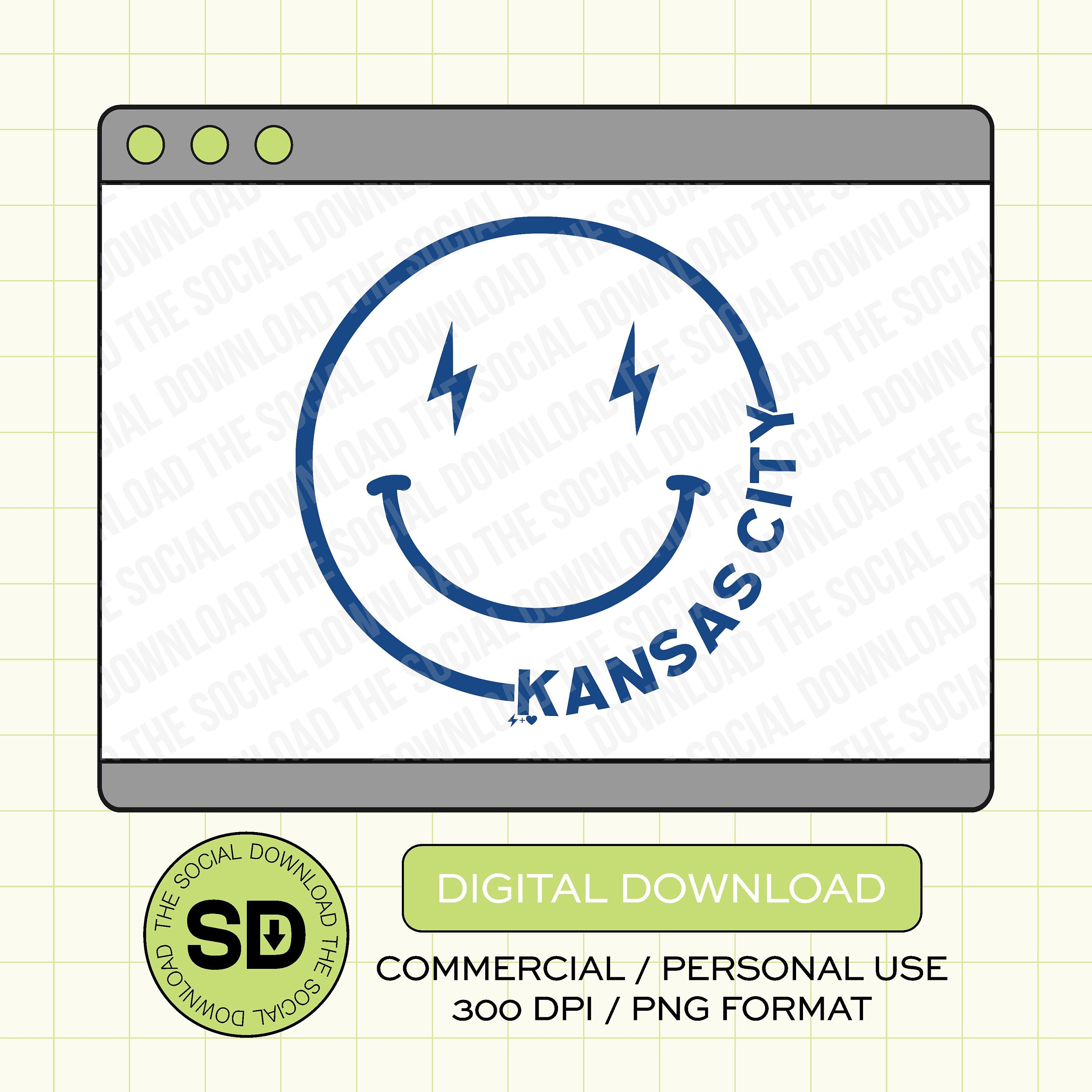 KC Happy Face PNG Download File, Kansas City Png, KC Baseball, Kansas ...