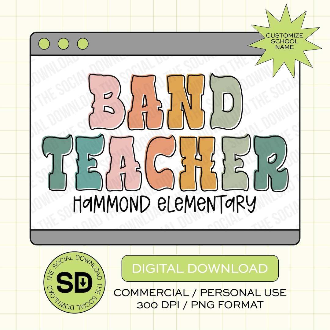 Band Teacher Custom School Png, Custom Elementary School Png ...