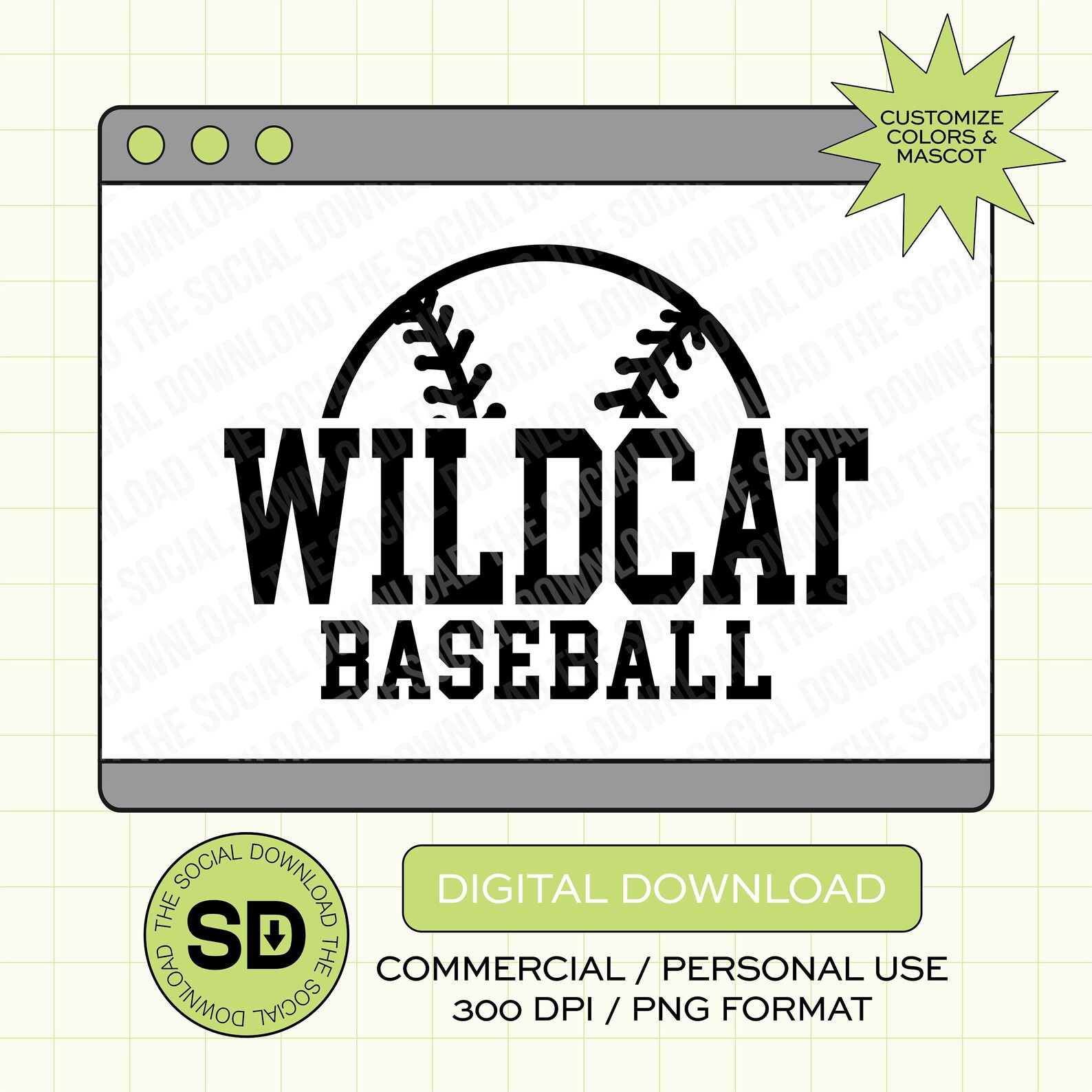 Simple Baseball Custom PNG Download File, Custom School Png, Baseball ...