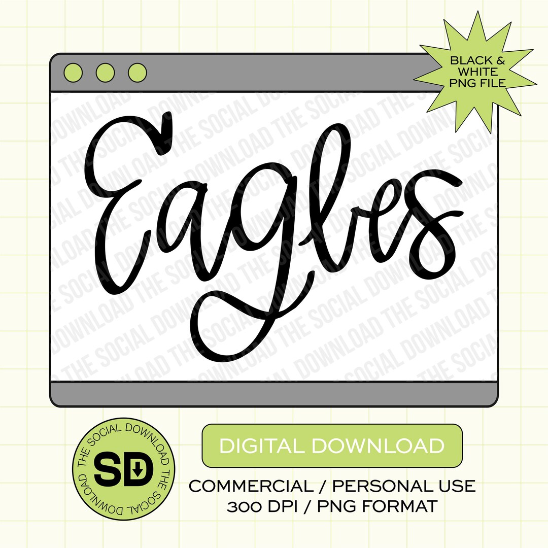 Eagles Hand Lettered School Mascot Png, School Spirit Png, Custom ...