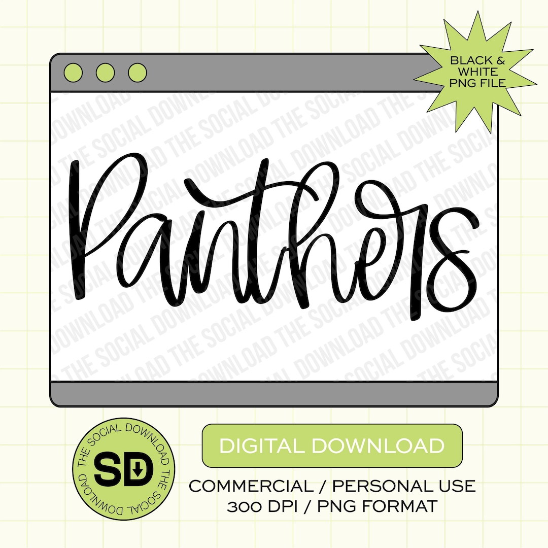 Panthers Hand Lettered School Mascot Png, School Spirit Png, Custom ...