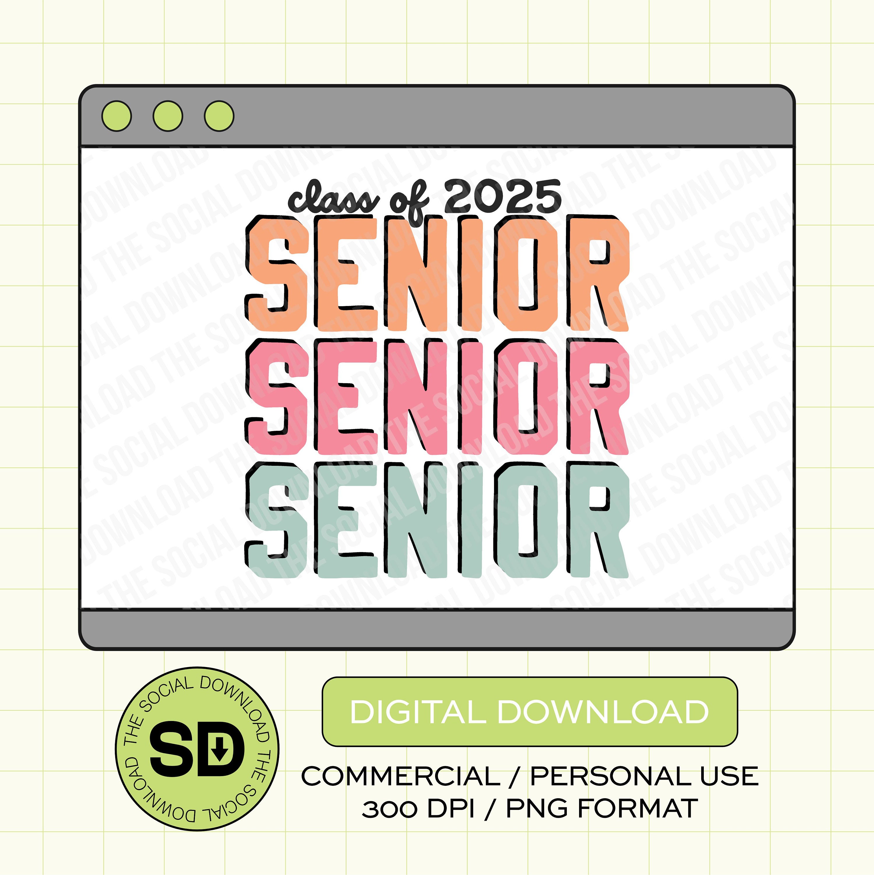 Font Duo 2025 Senior PNG Download, Cute Senior PNG, School Png Download ...