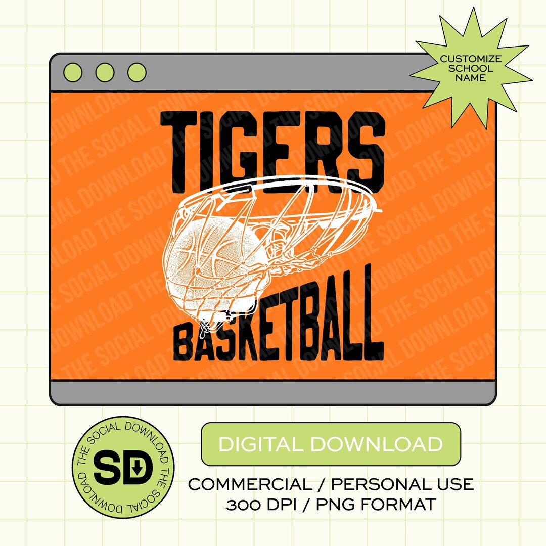 Distressed Basketball Hoop Custom School PNG Download File, Custom ...
