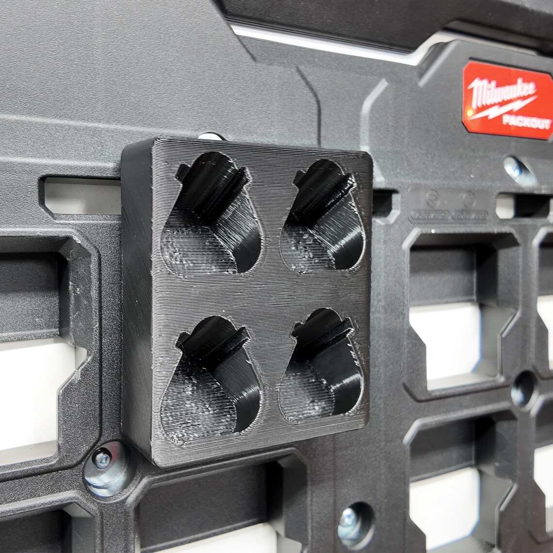 M12 Quad Battery Mount for Milwaukee Packout Wall (small Batteries Only ...