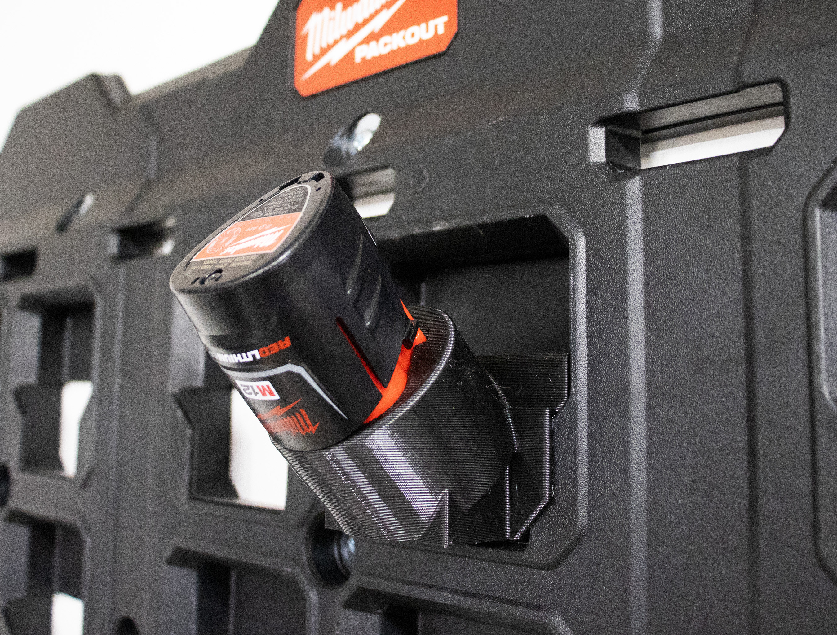 4 PACK- M12 Battery Mount for Milwaukee Packout Wall Plate Storage ...