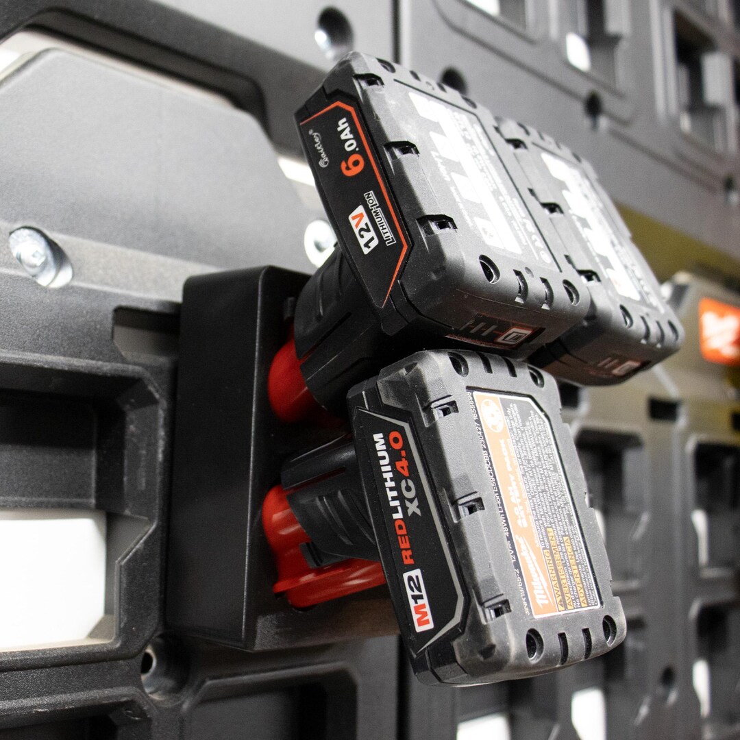 STL File for Packout Wall M12 Battery Holder Quad Mount (large and ...