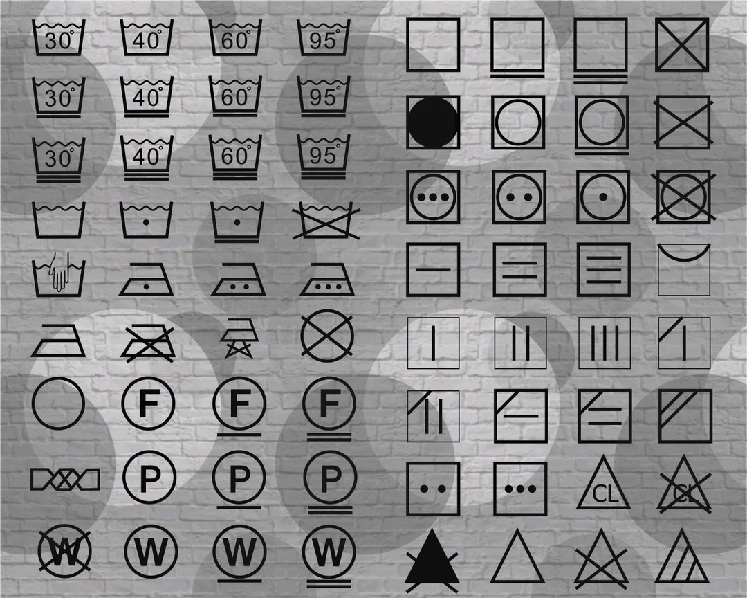 Textile Care Symbols Svg, Laundry Symbols Svg, Textile Cut File ...