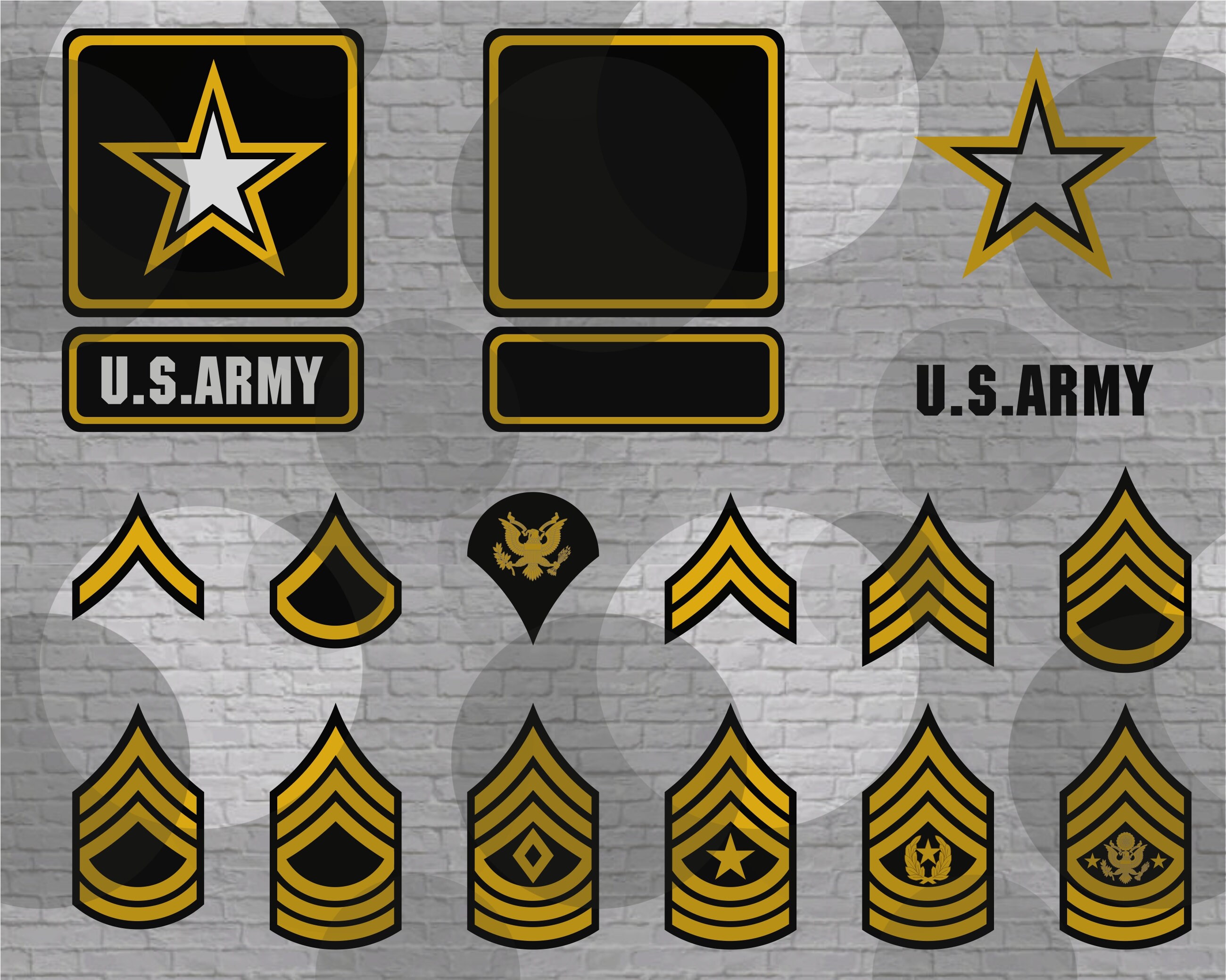 US Army Svg, Ranks Svg, Army Enlisted Rank Clipart, Officer Svg ...