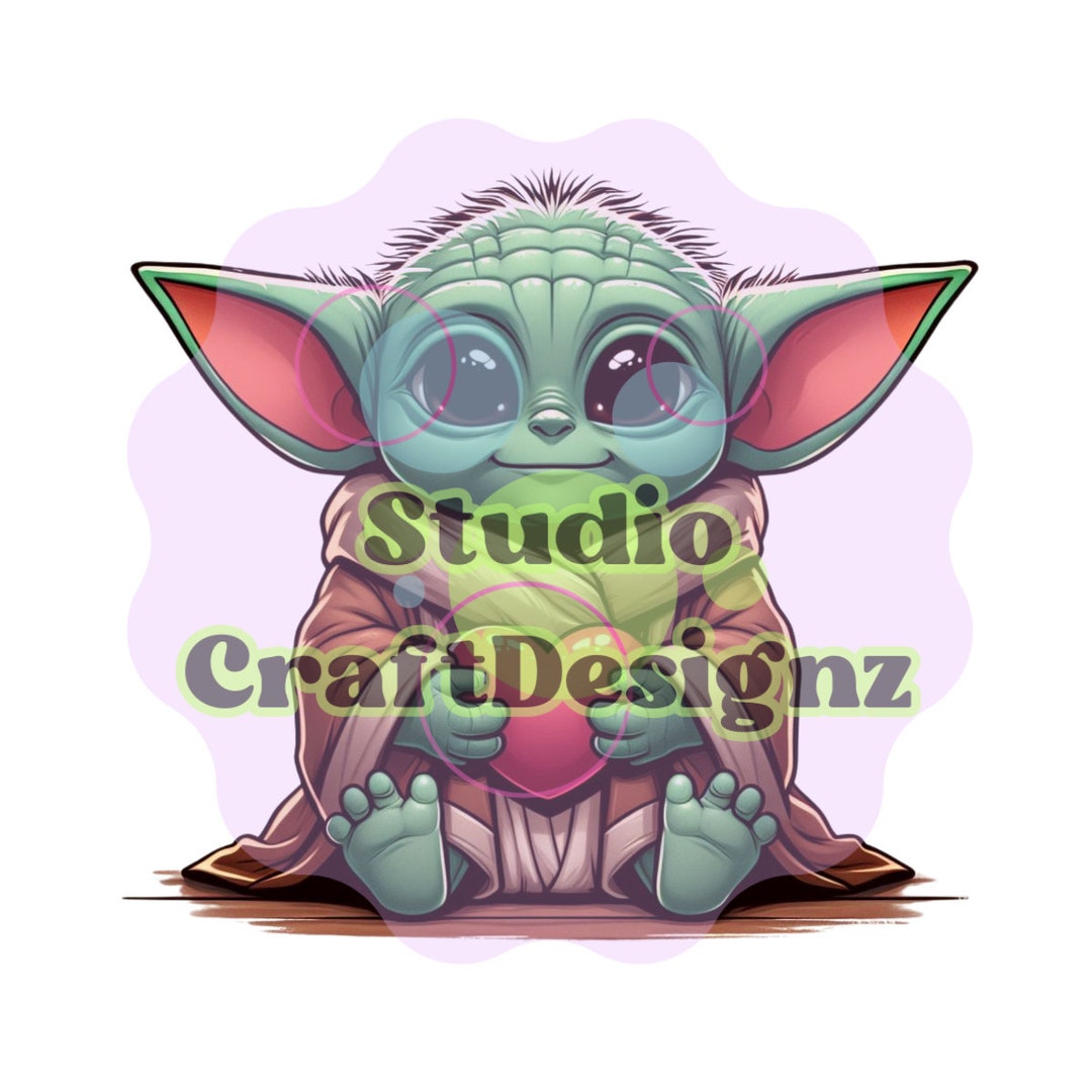 Baby Yoda Heart PNG - Etsy