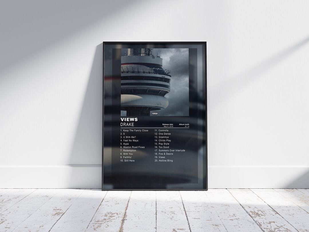 Album Cover Poster Views by Drake, Album Wall Art, Music Album Artwork ...