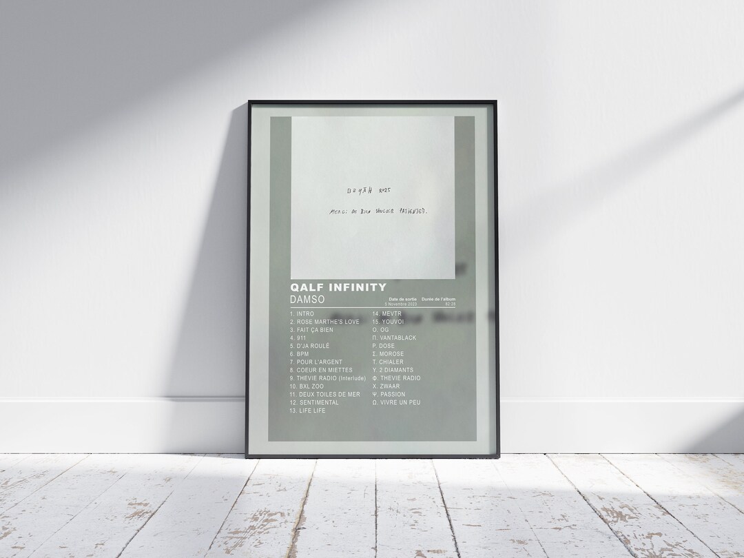 Album Cover Poster QALF Infinity by Damso, Album Wall Art, Music Album ...
