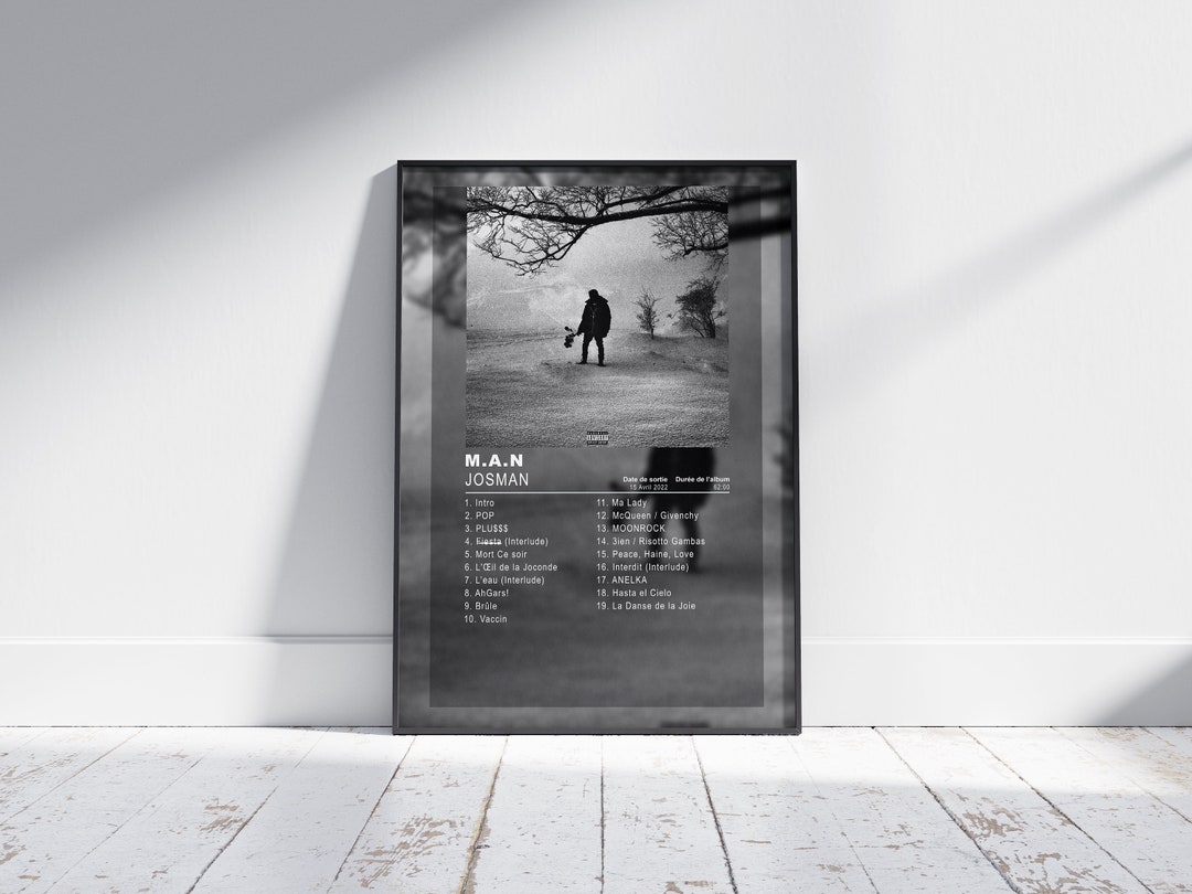 Album Cover Poster M.A.N De Josman, Album Wall Art, Music Album Artwork, French Rap, Rap Poster ...