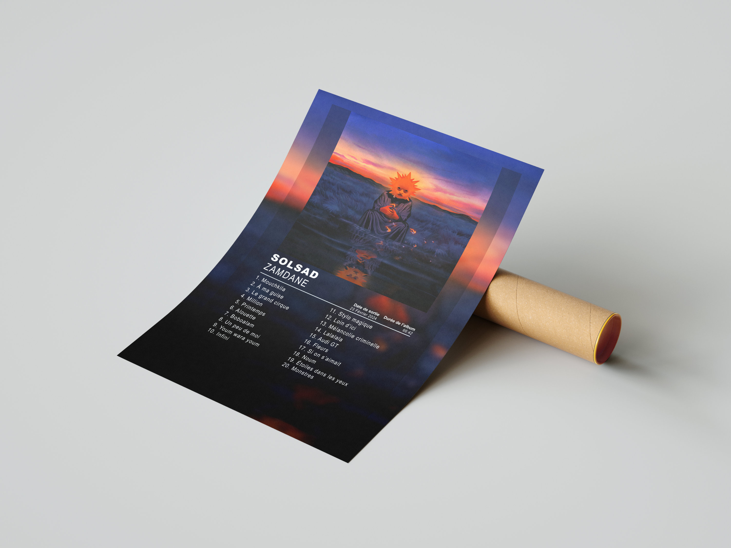 Album Cover Poster SOLSAD by Zamdane, Album Wall Art, Music Album ...
