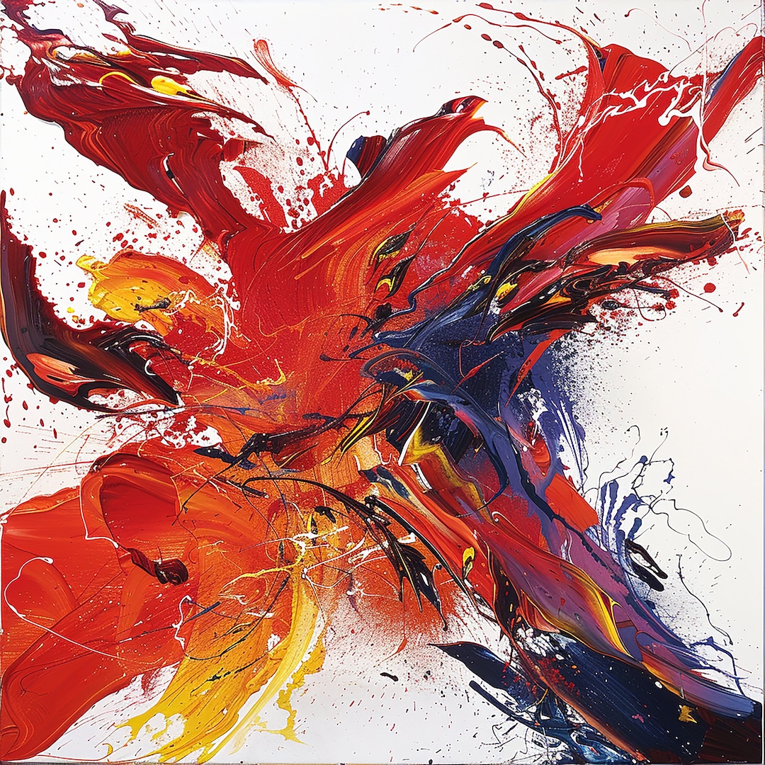 Original eruption of Color, Abstract Dynamic Art, Bold Color Explosion ...