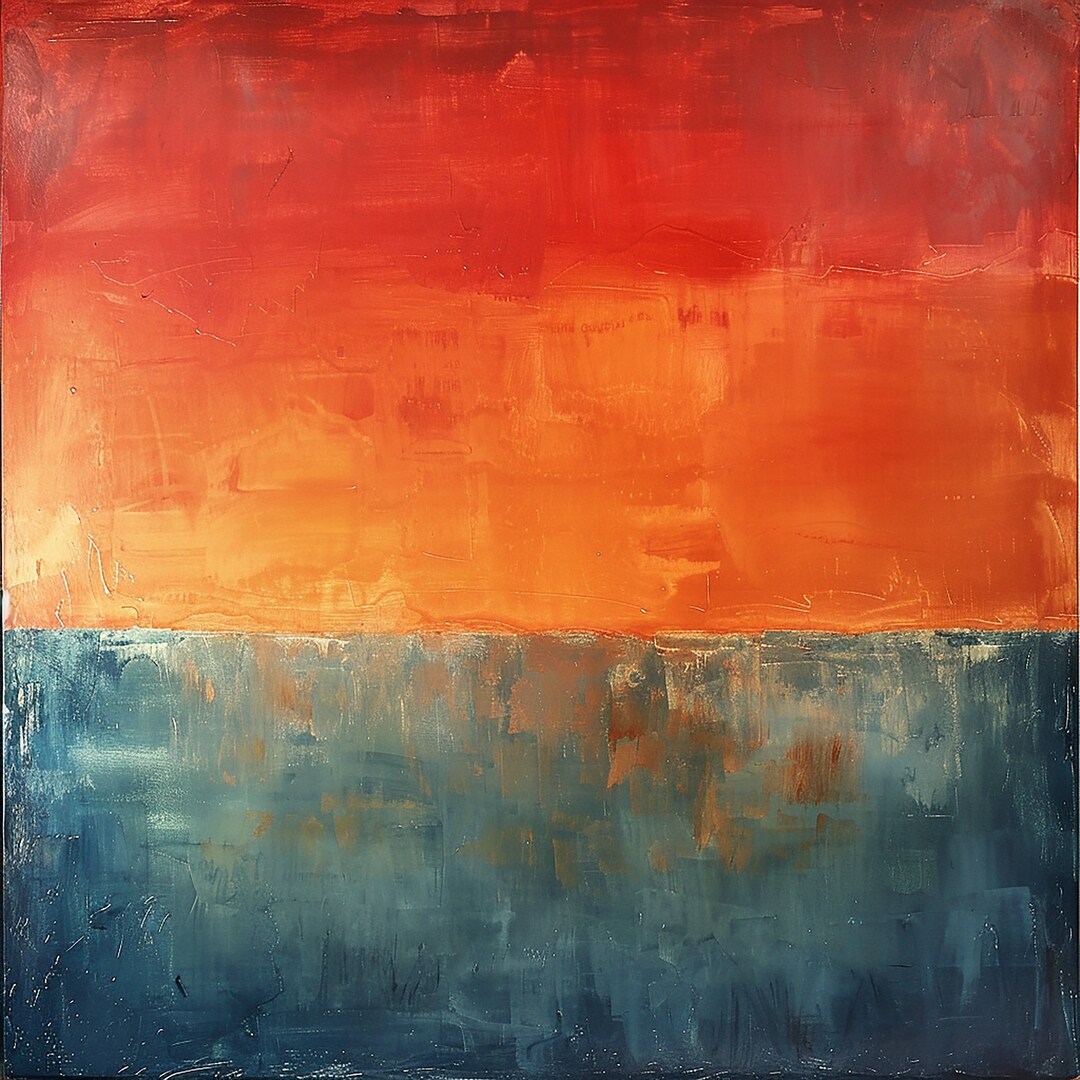 Original "sunset Horizon", Abstract Expression, Vibrant Colors Artwork ...