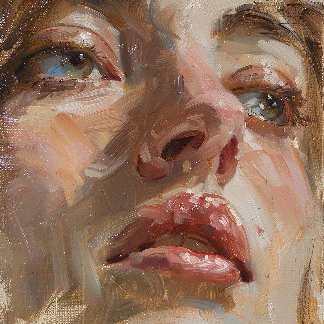 Original "dreamy Glance", Ethereal Beauty Art, Wistful Gaze Portrait ...