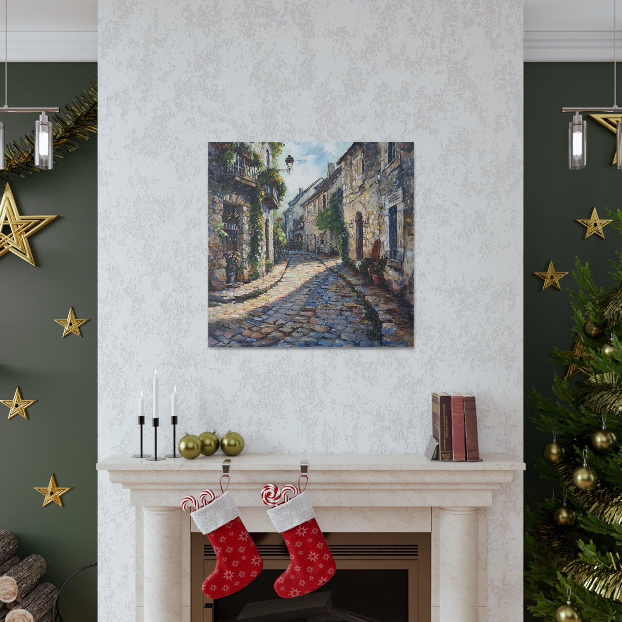 Original "rustic Alleyway", Cobblestone Street Art, Quaint Village ...