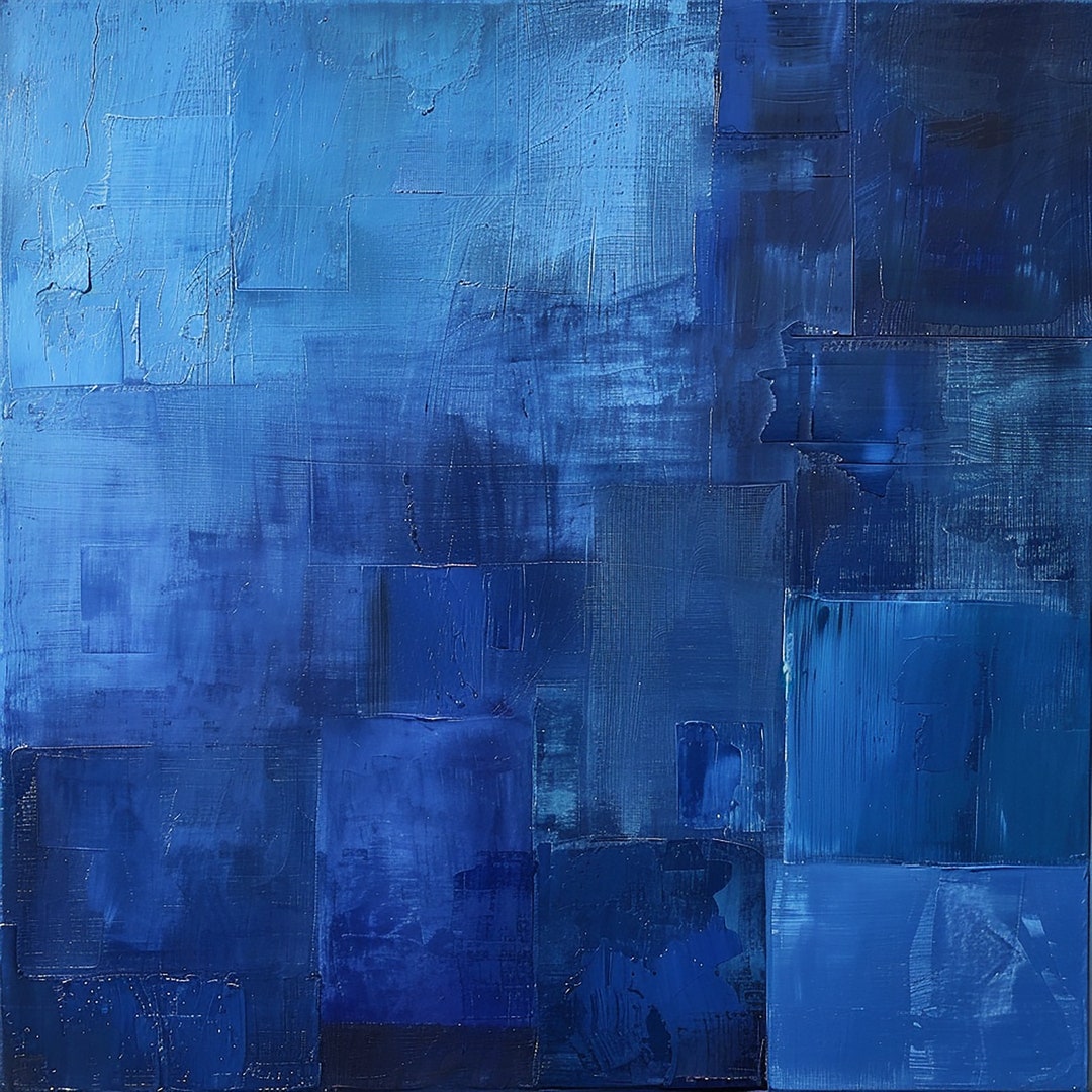 Original "blue Symphony", Tranquil Abstract Art, Soothing Blue Tones ...