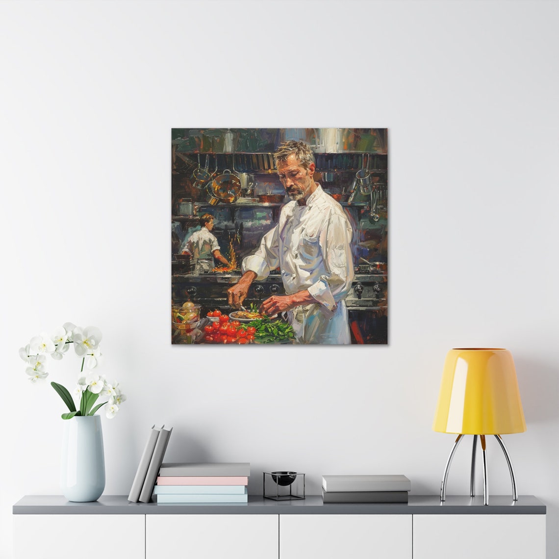 Original "the Chef's Domain", Culinary Art Scene, Master Chef Artwork ...