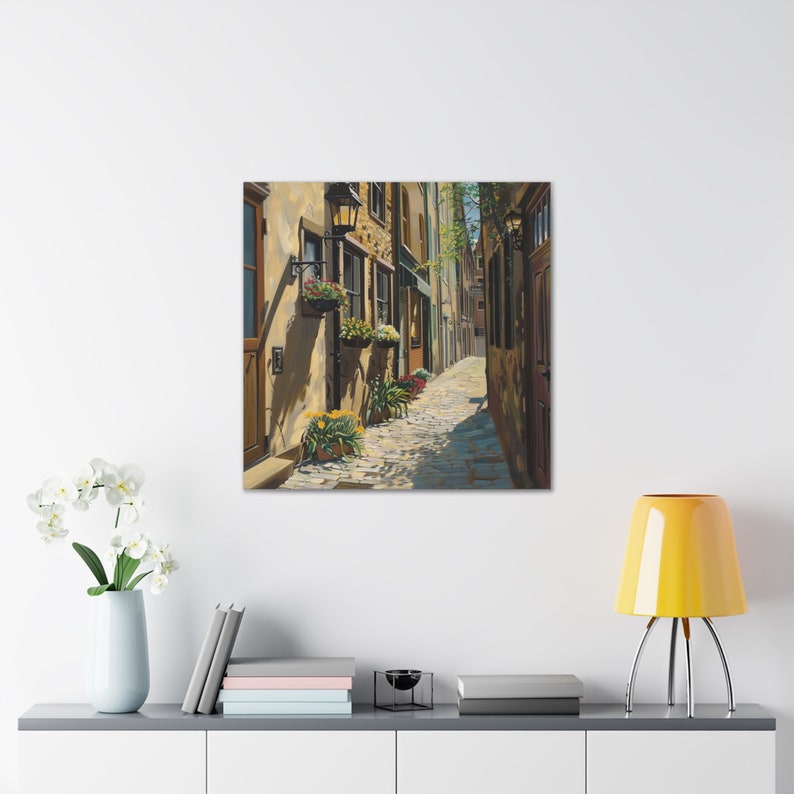Original "charming Alleyway", Cobblestone Street Art, Quaint Village ...