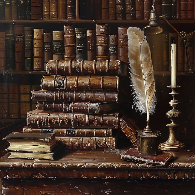 Original "antique Wisdom", Vintage Books Art, Classic Library Decor ...