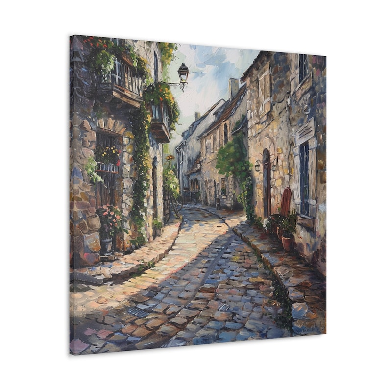 Original "rustic Alleyway", Cobblestone Street Art, Quaint Village ...