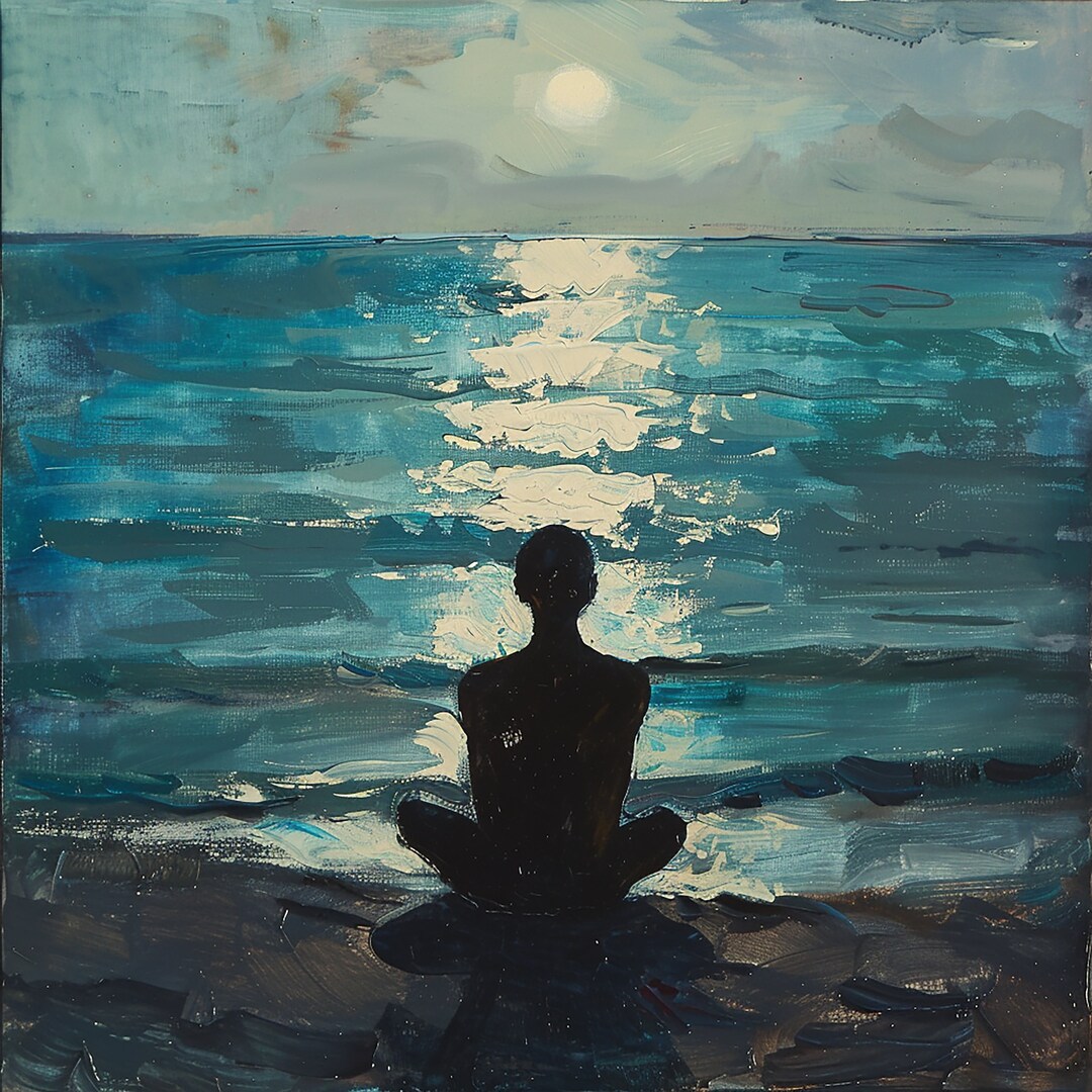 Original "meditative Waters", Serene Ocean Scene, Solitary Meditation ...