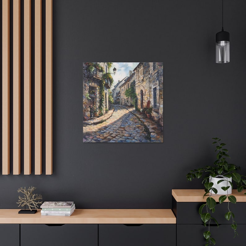 Original "rustic Alleyway", Cobblestone Street Art, Quaint Village ...