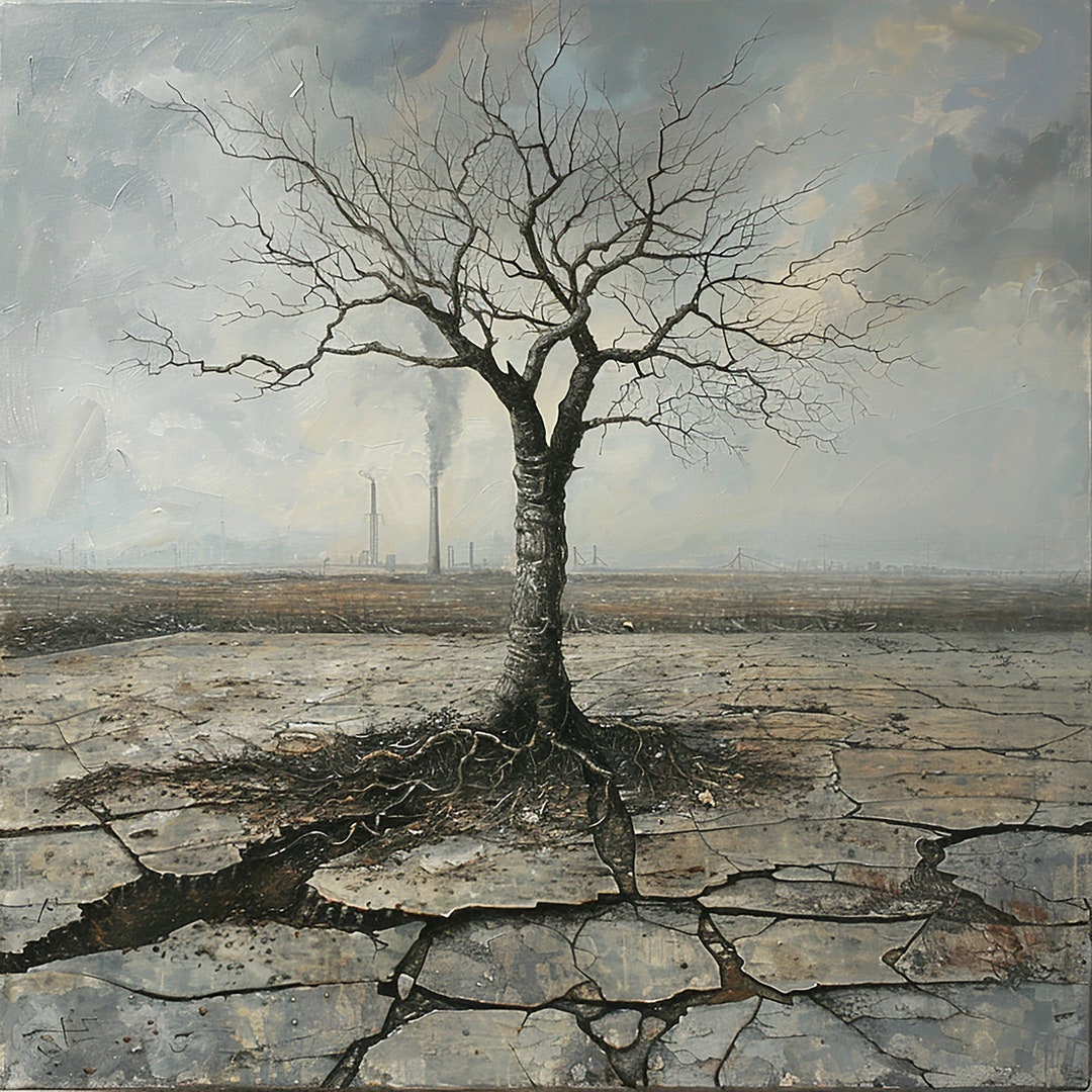Original "barren Resilience," Climate Change Art, Environmental Impact ...