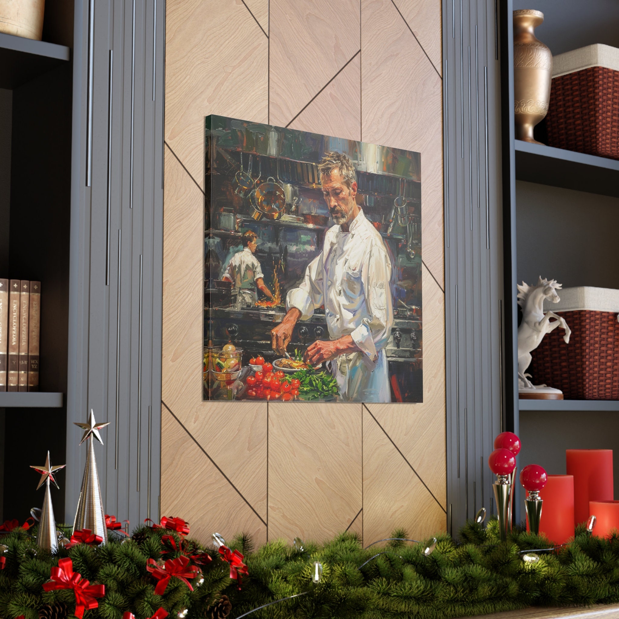Original "the Chef's Domain", Culinary Art Scene, Master Chef Artwork ...
