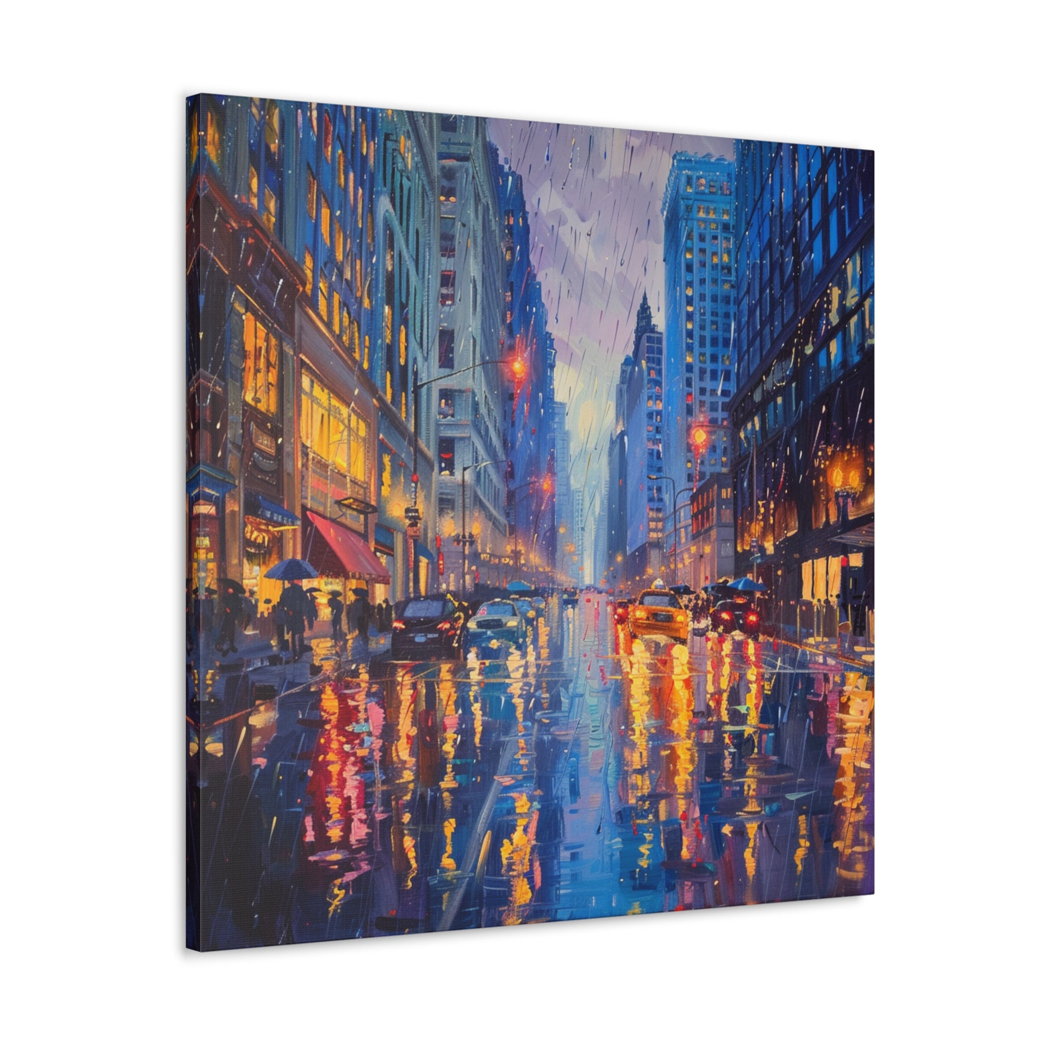 Original "rainy Reflections", Rainy City Night, Urban Rain Scene ...