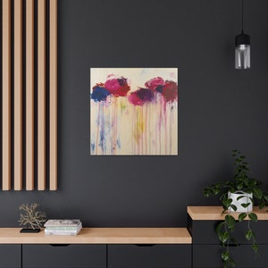Original "vibrant Floral Drips", Abstract Floral Art, Colorful Drip ...