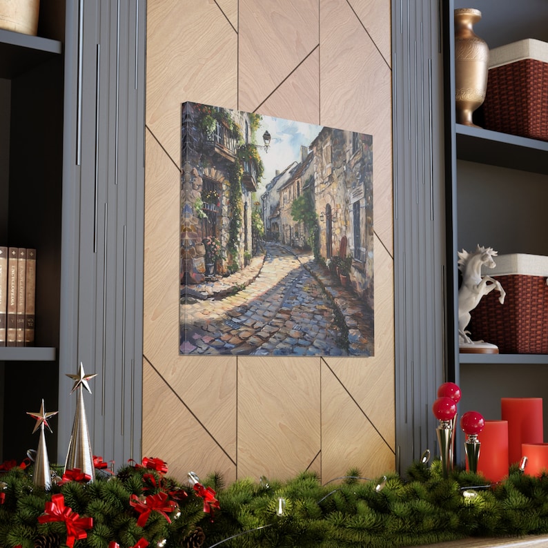 Original "rustic Alleyway", Cobblestone Street Art, Quaint Village ...