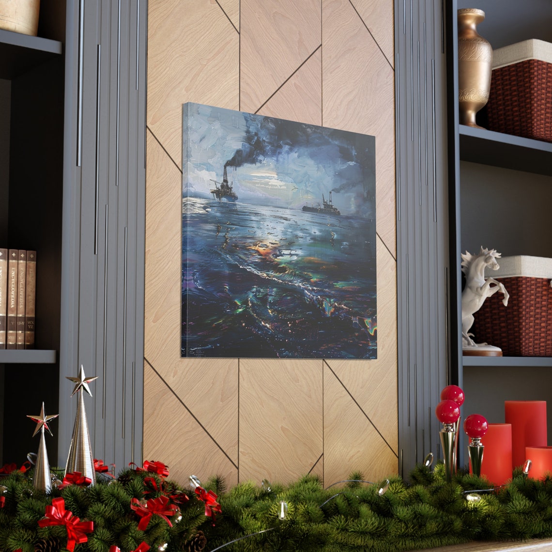 Original "ocean in Peril", Oil Spill, Marine Pollution, Environmental ...