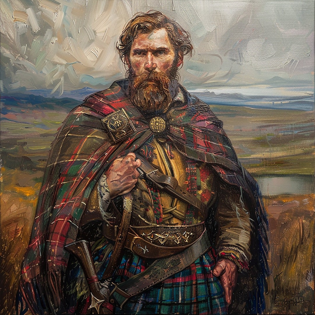 Original "highland Resolve", Highland Warrior Portrait, Scottish Clans ...
