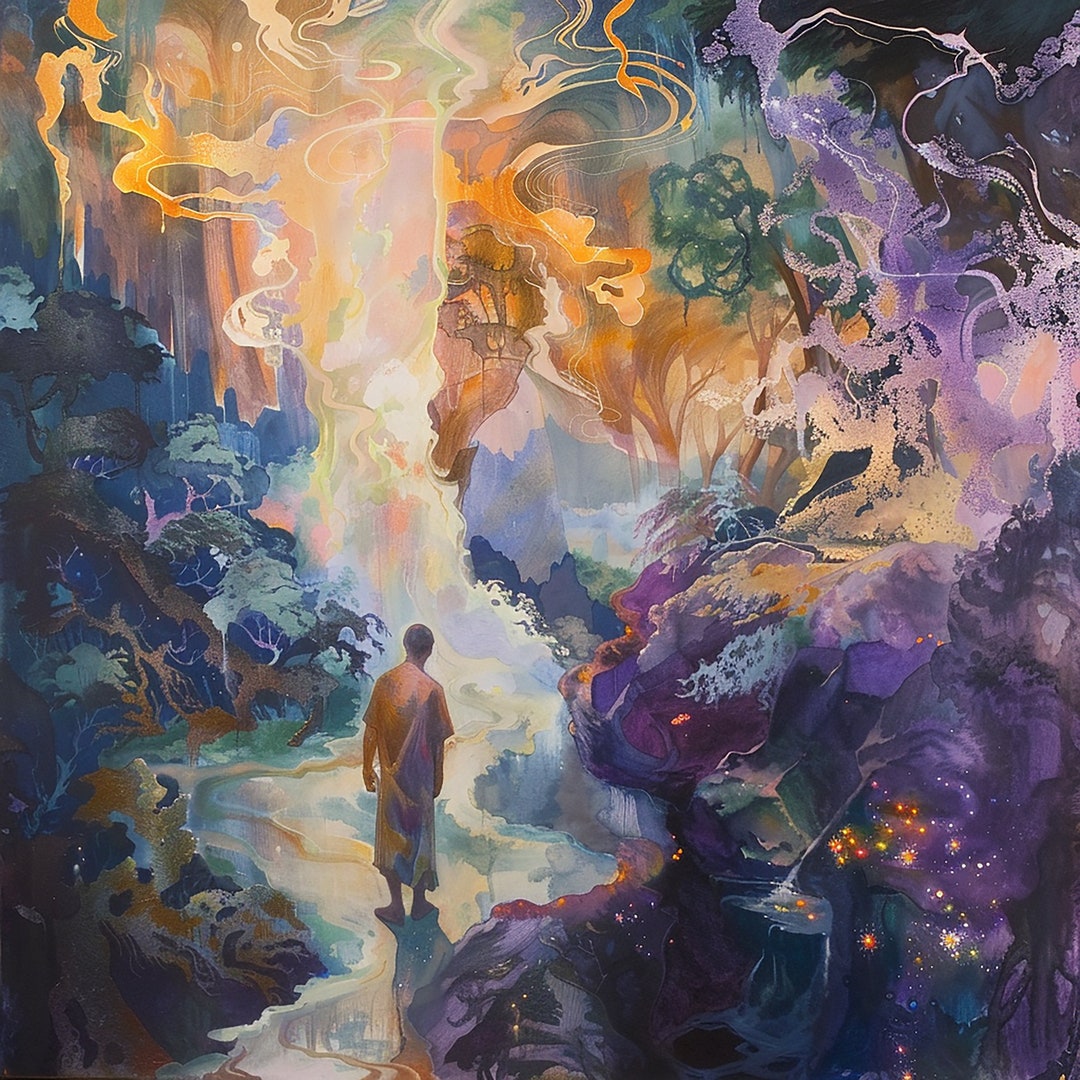 Original "journey to the Beyond", Mystical Landscape Art, Spiritual ...