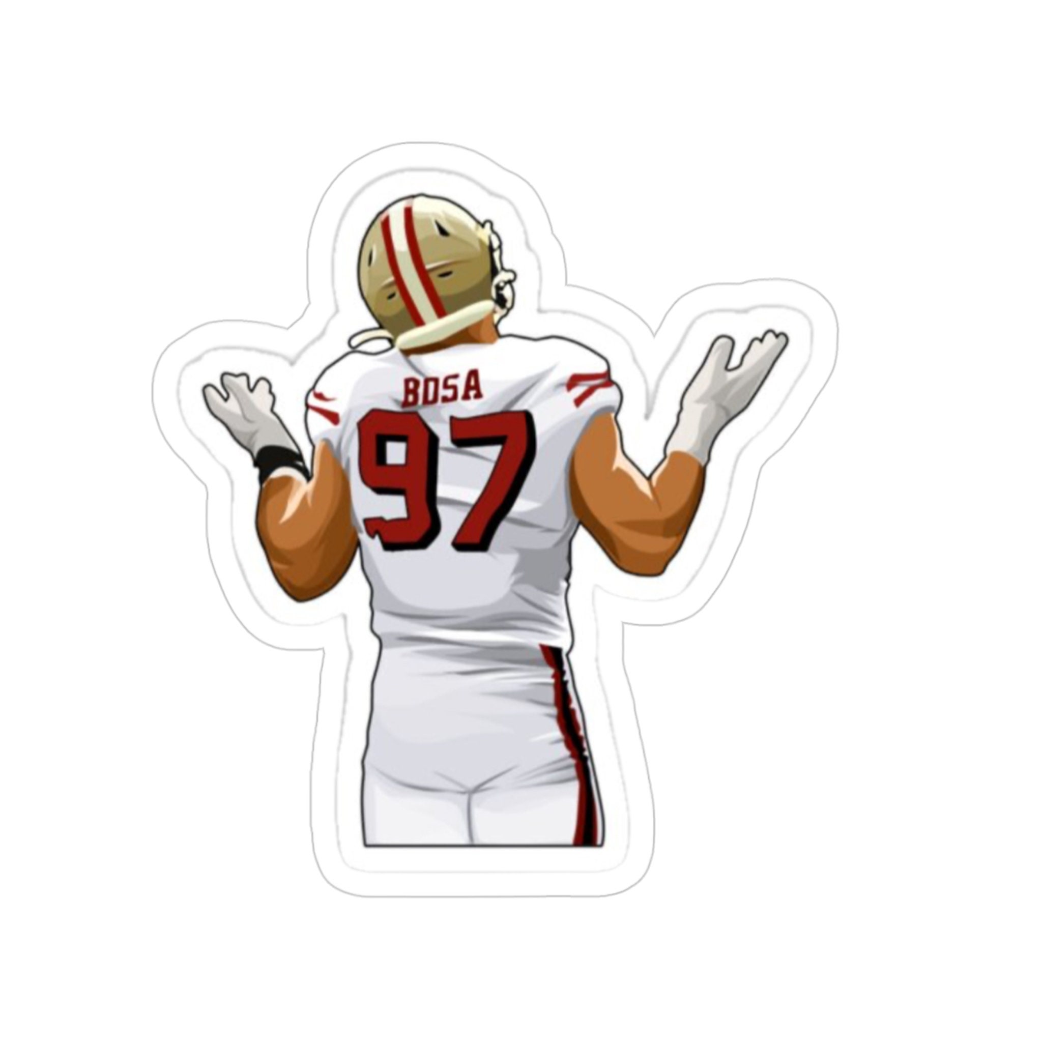 San Francisco 49ers NFL Football Player Nick Bosa Number 97 Cartoon ...