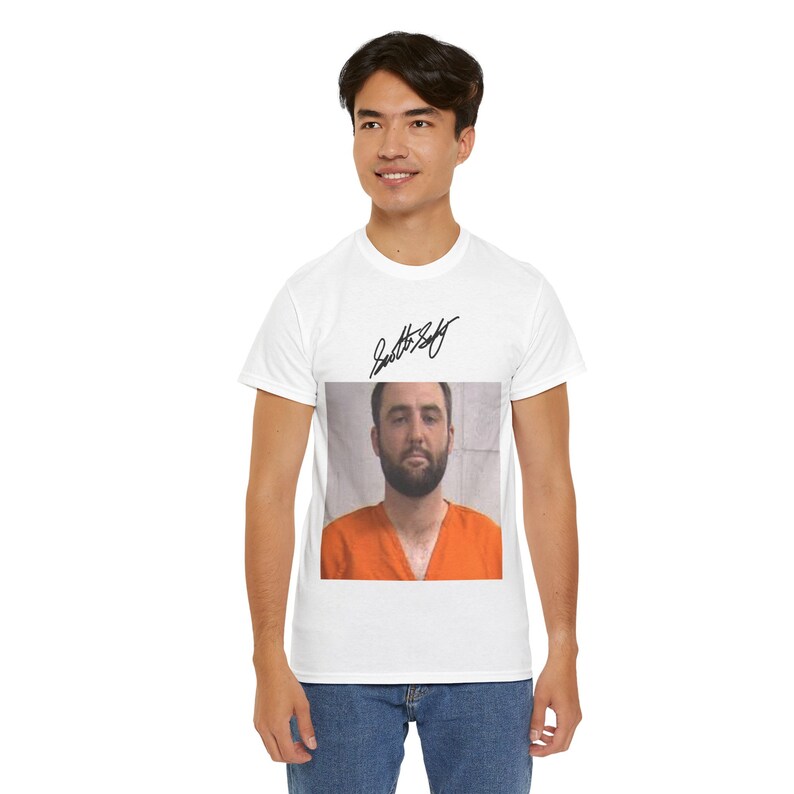 Scottie Scheffler Mug Shot With Autograph T Shirt Golf Unisex Heavy ...
